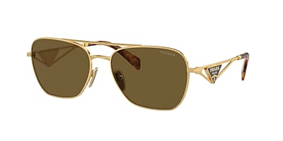 Prada PR A50S 59 Dark Brown & Gold Sunglasses | Sunglass Hut USA