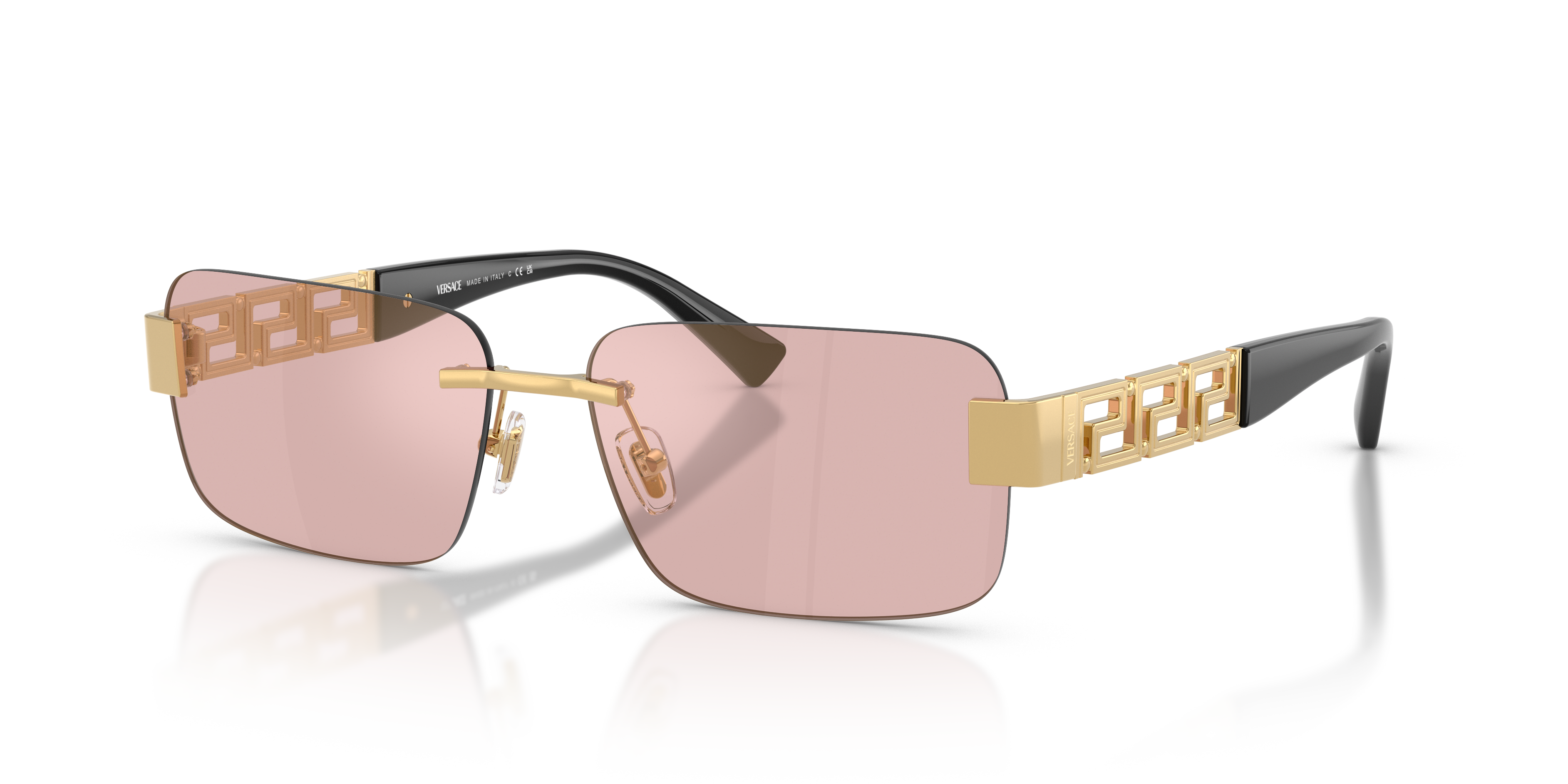 Versace VE2298 L (58 - 15) com Lentes Rosa e Armação Ouro | Sunglass Hut®