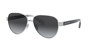 Coach HC7111 L1128 57 Dark Grey Gradient Polarized & Silver Polarized ...