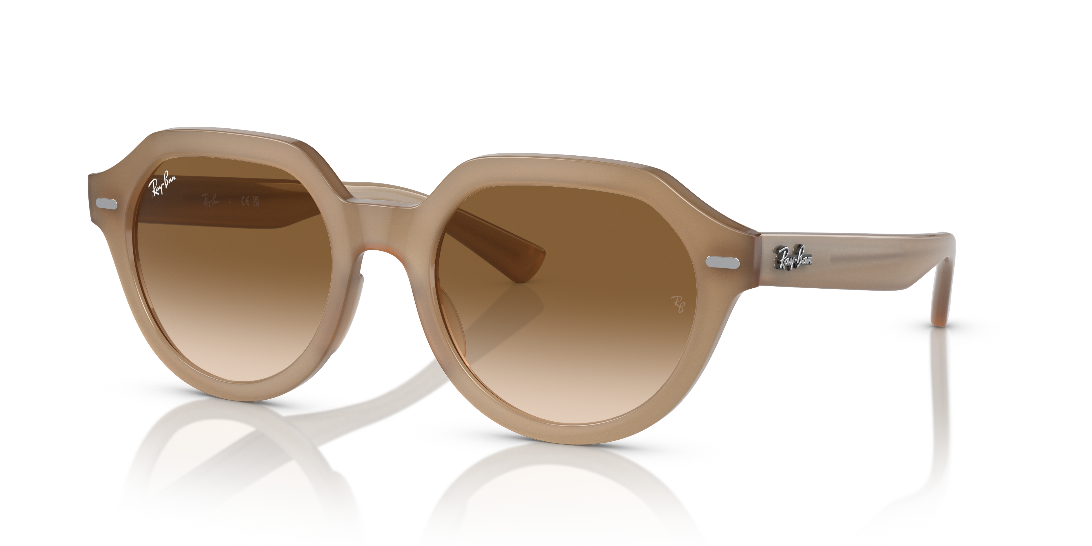 Ray-Ban RB4399 Gina XL (53 - 21) con Cristales Marrón y Montura Beis ...