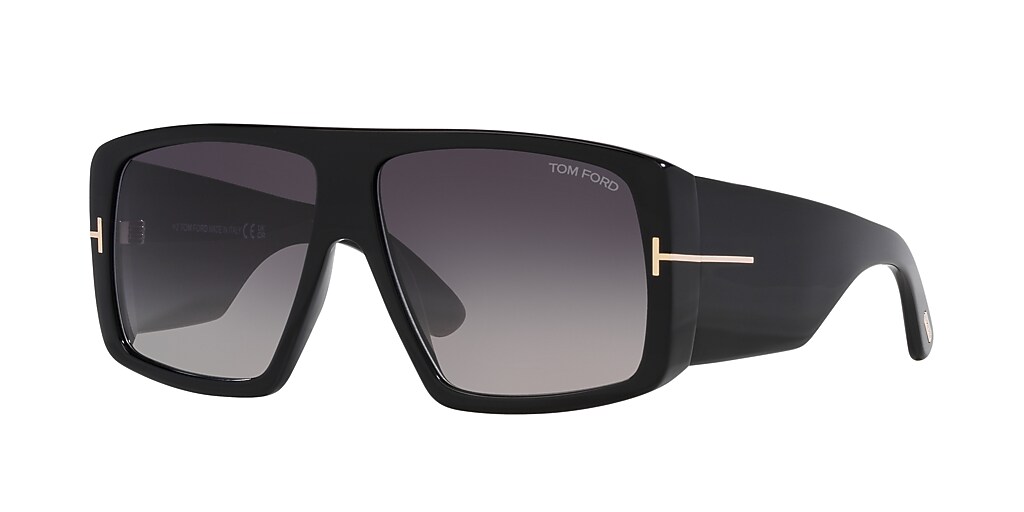 Tom Ford Raven 60 Grey Gradient & Shiny Black Sunglasses | Sunglass Hut USA