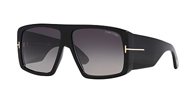 Tom Ford Raven 60 Grey Gradient & Shiny Black Sunglasses | Sunglass Hut USA