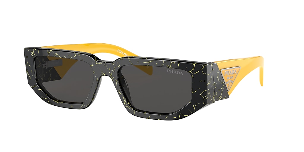 Prada PR 09ZSF 55 Dark Grey & Black Yellow Marble Sunglasses | Sunglass Hut USA