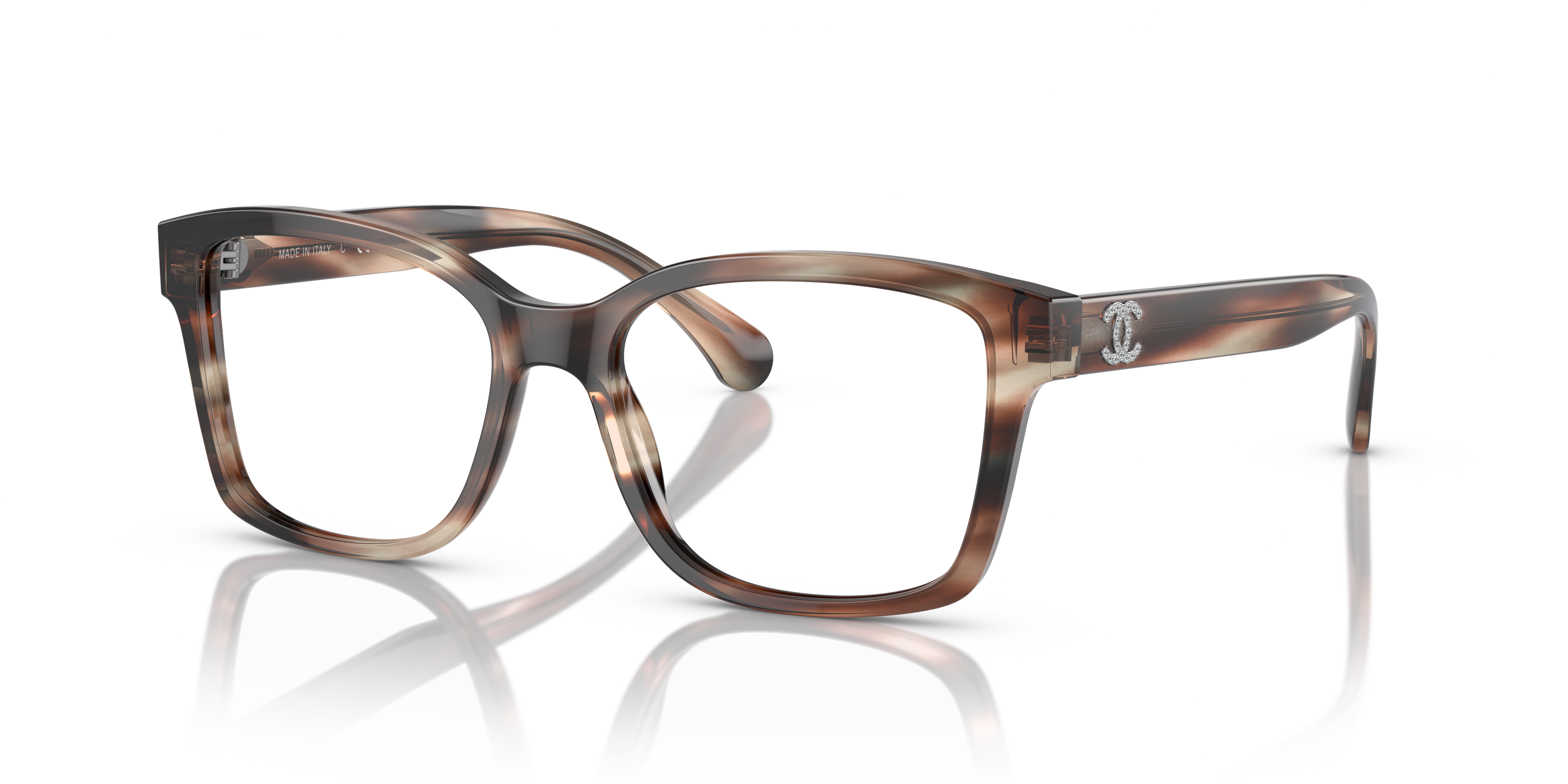 Chanel Square Eyeglasses CH3451B M (53 - 17) with Transparent lenses ...