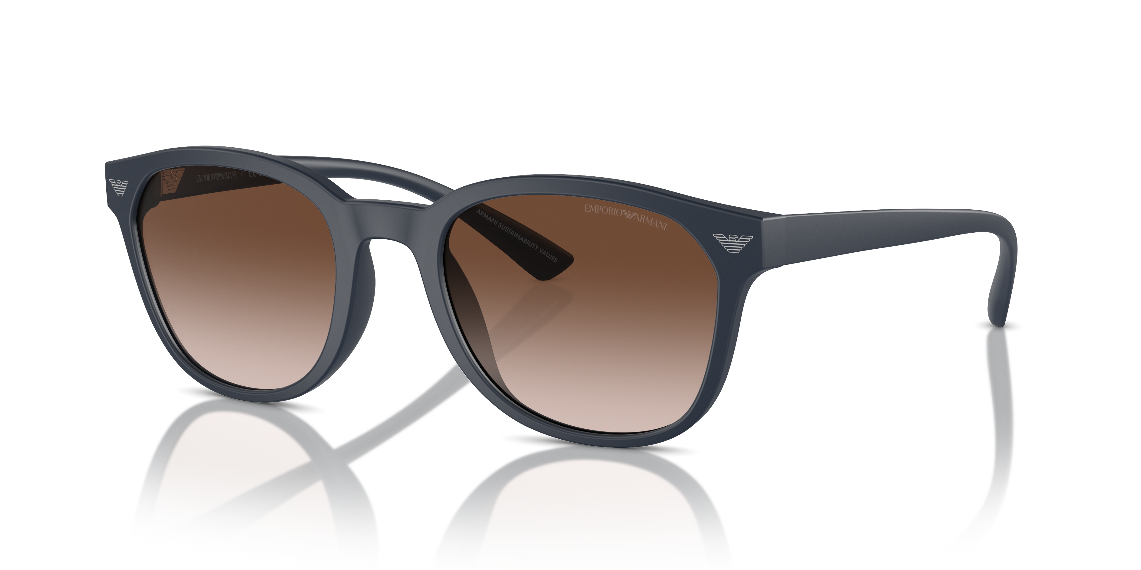 Emporio Armani EA4225U M (53 - 20) con Micas Marrón y Armazón Azul ...