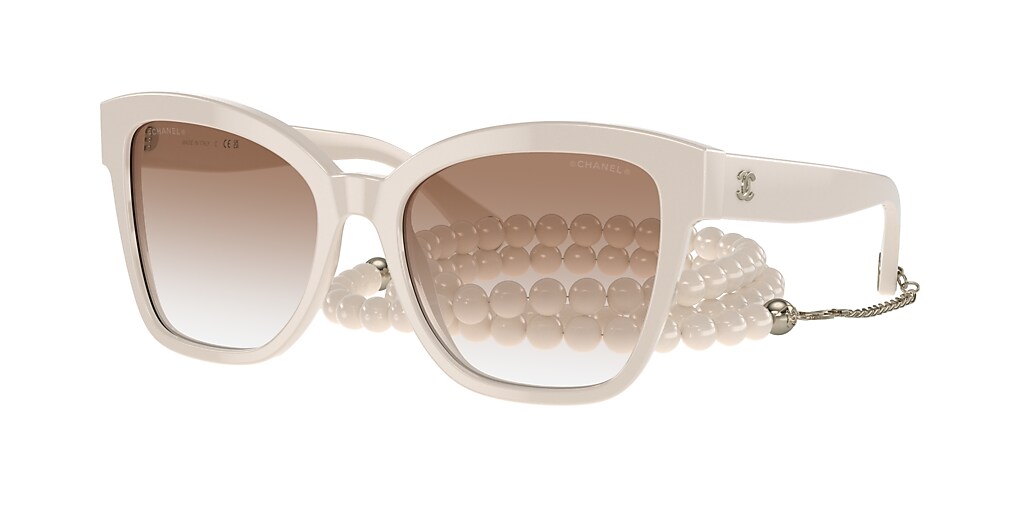 Chanel Square Sunglasses CH5487A 55 Brown & Beige & Gold Sunglasses ...