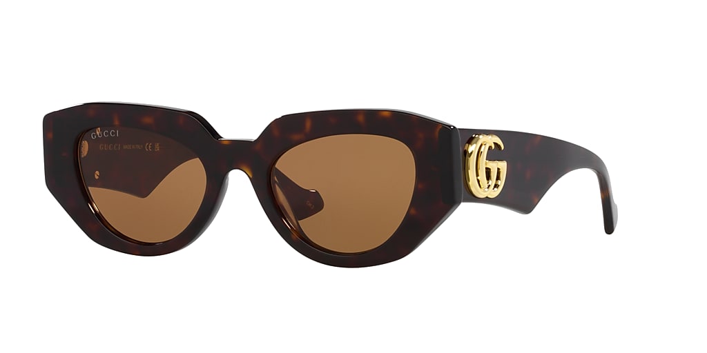 Gucci GG1421S 51 Brown & Tortoise Sunglasses | Sunglass Hut USA