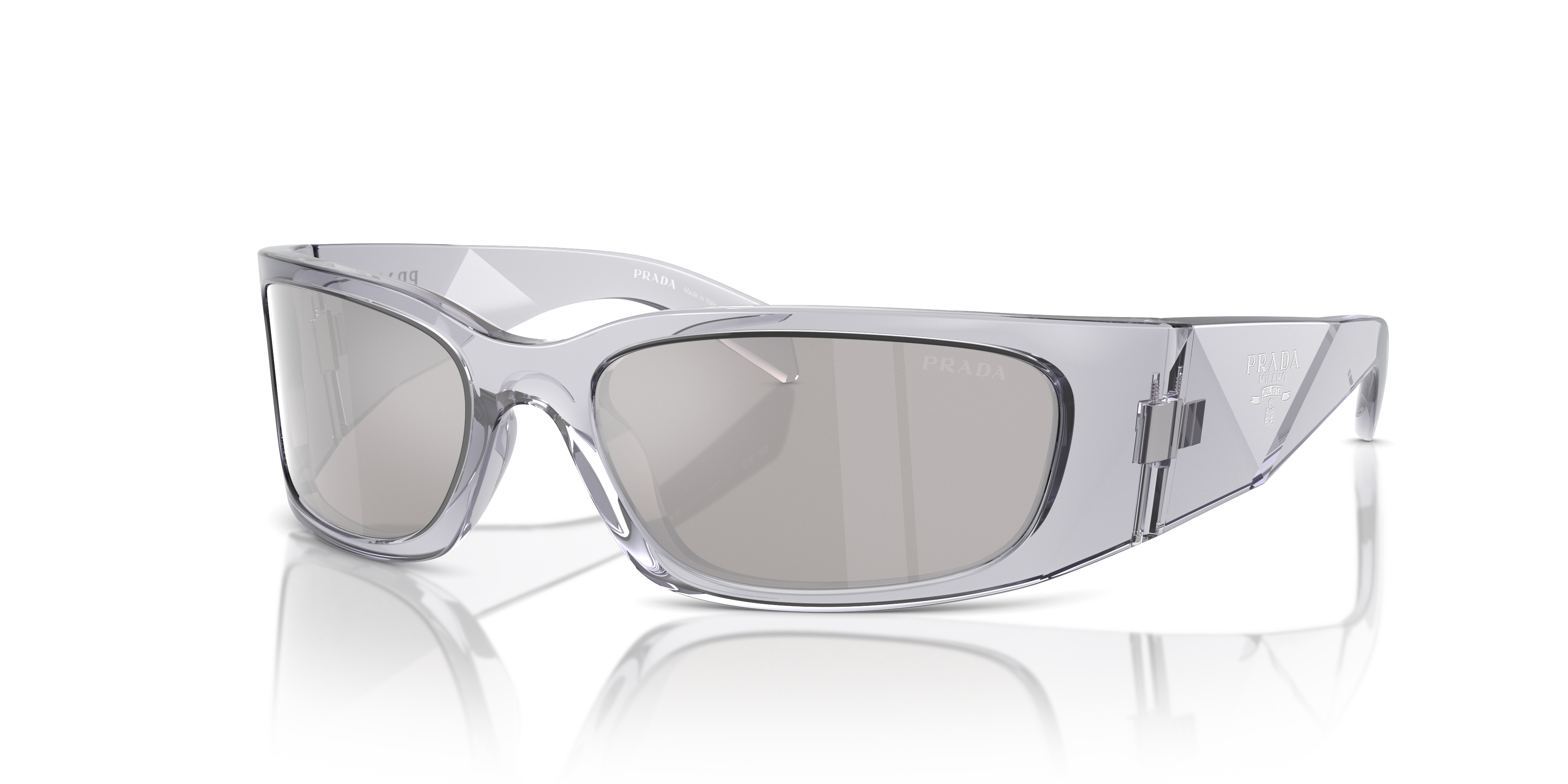Prada PR A19S L (60 - 18) avec Verres Argent et Monture Gris | Sunglass ...