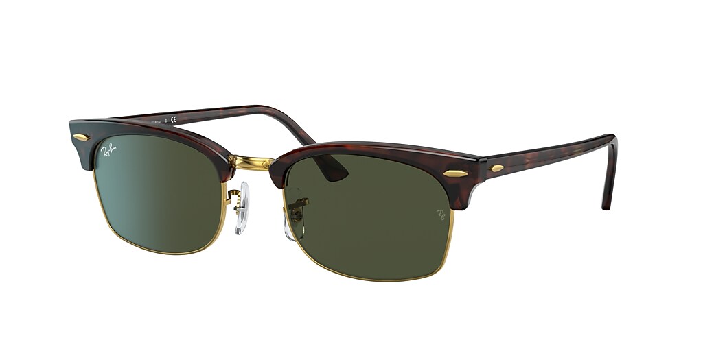 Ray-Ban RB3916 Clubmaster Square Legend Gold 52 G-15 Green & Tortoise ...