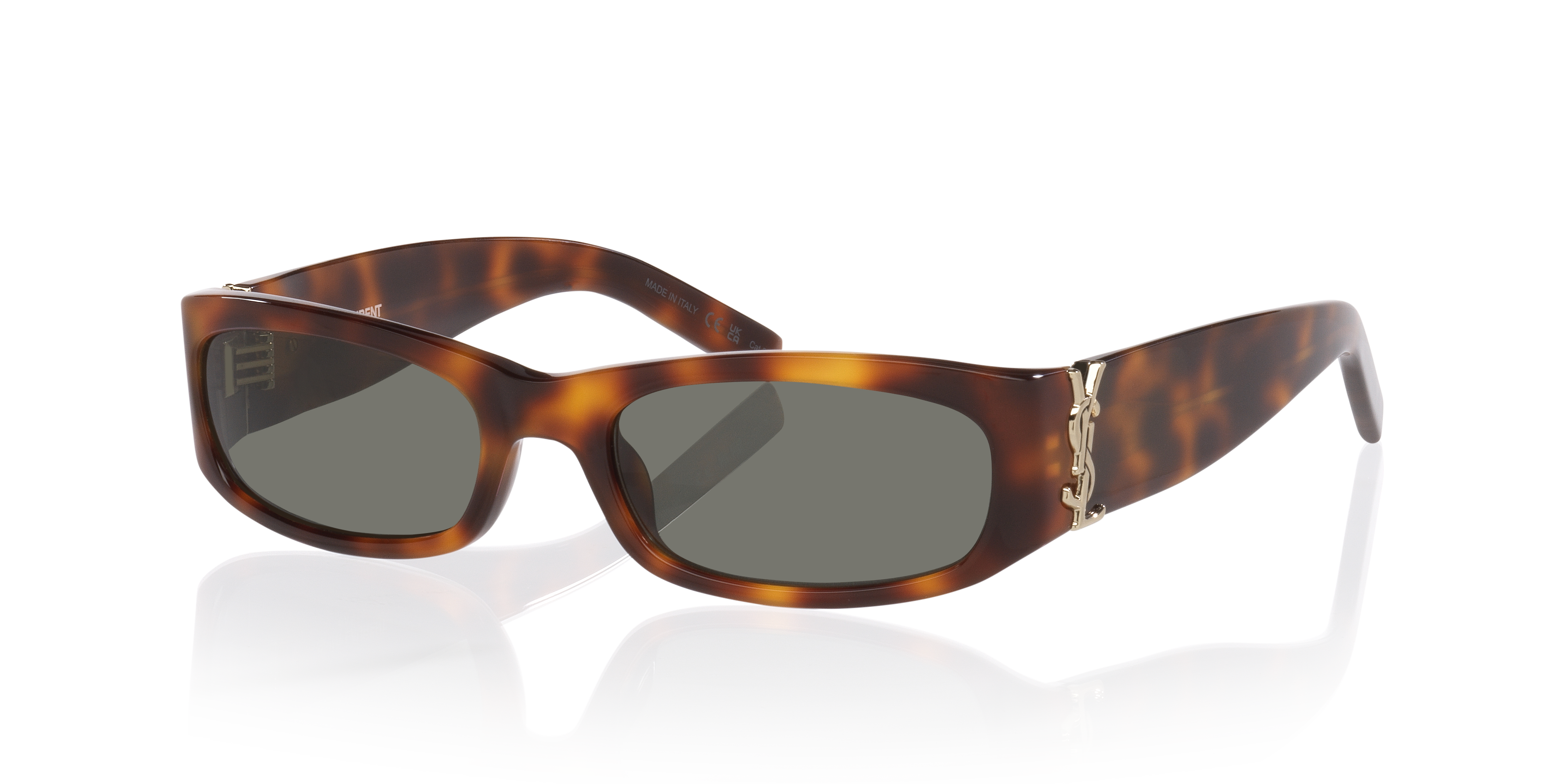 Saint Laurent SLM152 S (55 - 19) avec Verres Gris et Monture Écaille ...