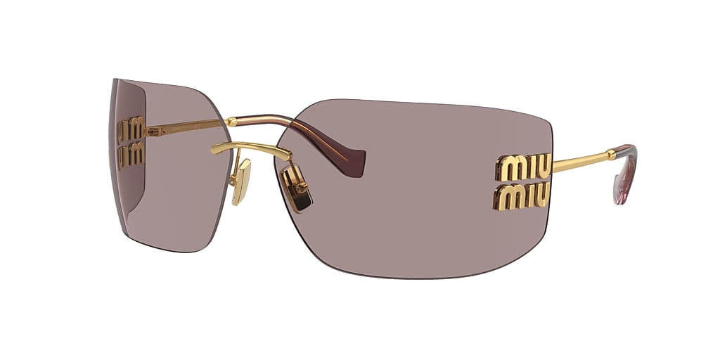 Miu Miu MU 54YS 80 Light Purple Brown & Gold Sunglasses | Sunglass Hut USA