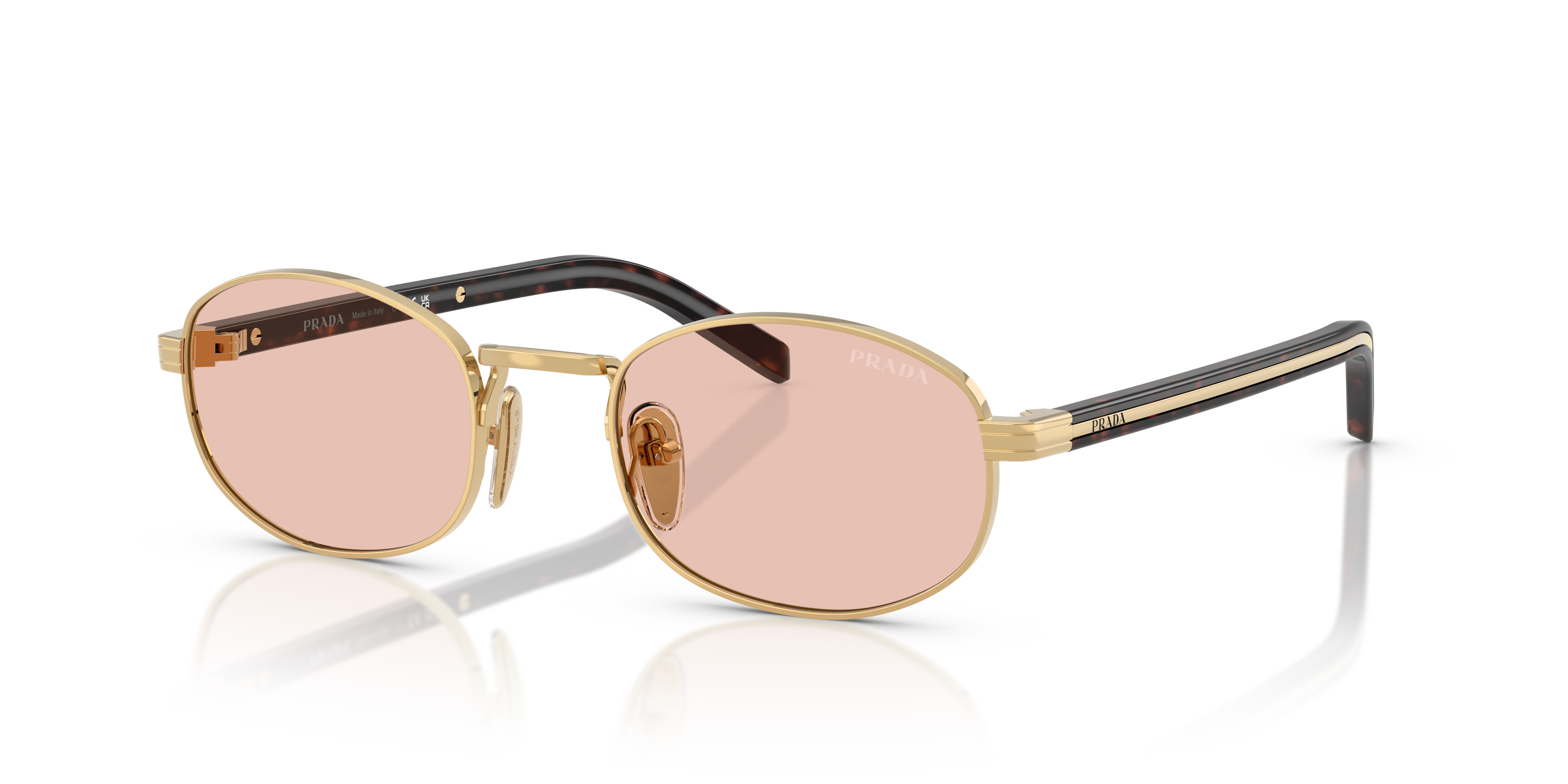 Prada PR B53S S (52 - 21) con Cristales Rosa y Montura Oro | Sunglass Hut®