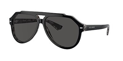 Dolce&Gabbana DG4452 60 Dark Grey & Black On Grey Havana Sunglasses ...