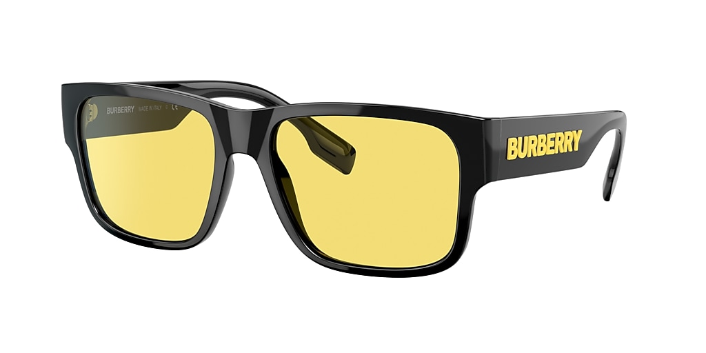 Burberry BE4358 Knight 57 Yellow & Black Sunglasses | Sunglass Hut ...