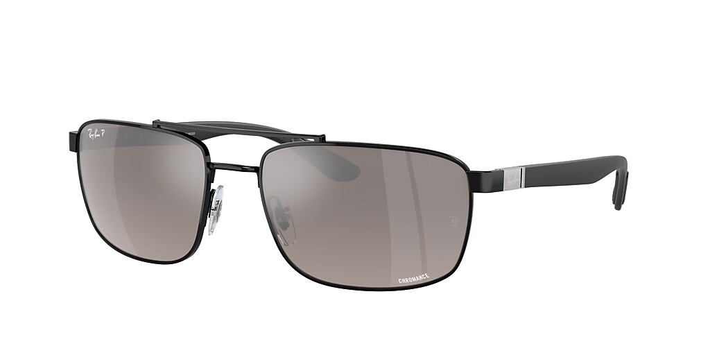 Ray-Ban RB3737CH RB3737 Chromance 60 Grey & Black Polarized Sunglasses ...