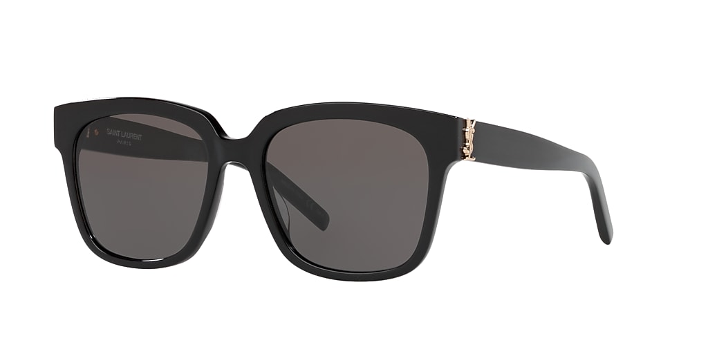 Saint Laurent SL M40 54 Grey & Black Shiny Sunglasses | Sunglass Hut USA