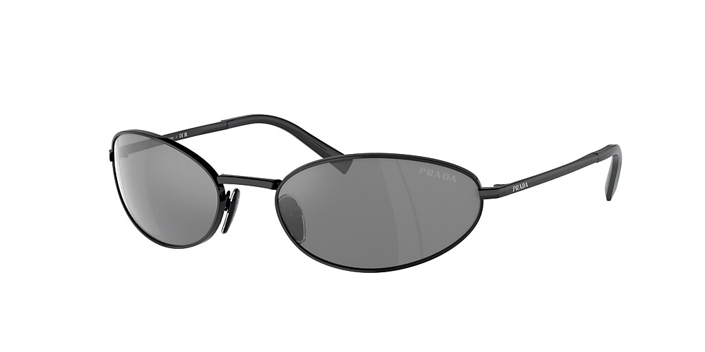Prada PR A59S 59 Grey Mirror Silver & Black Sunglasses | Sunglass Hut USA