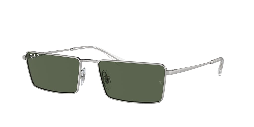 Ray-Ban RB3741 Emy Bio-Based 59 Dark Green & Silver Polarized ...