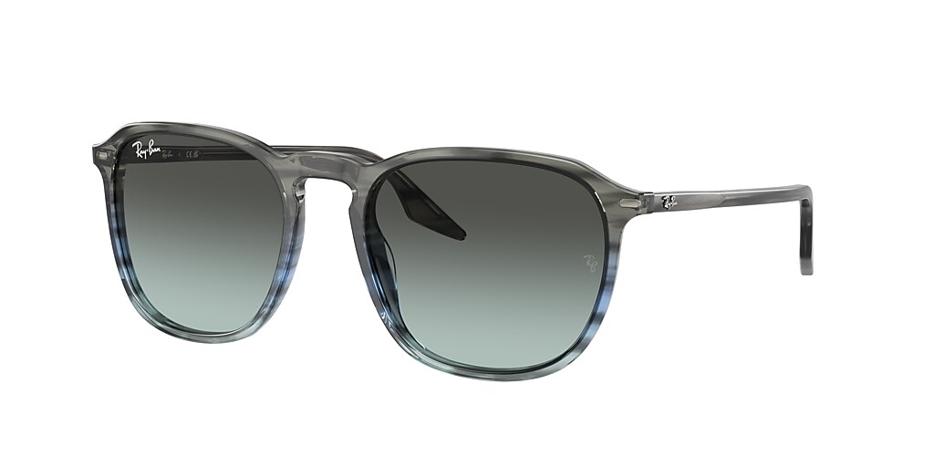 Ray-Ban RB2203 55 Blue/Black & Striped Grey & Blue Sunglasses ...