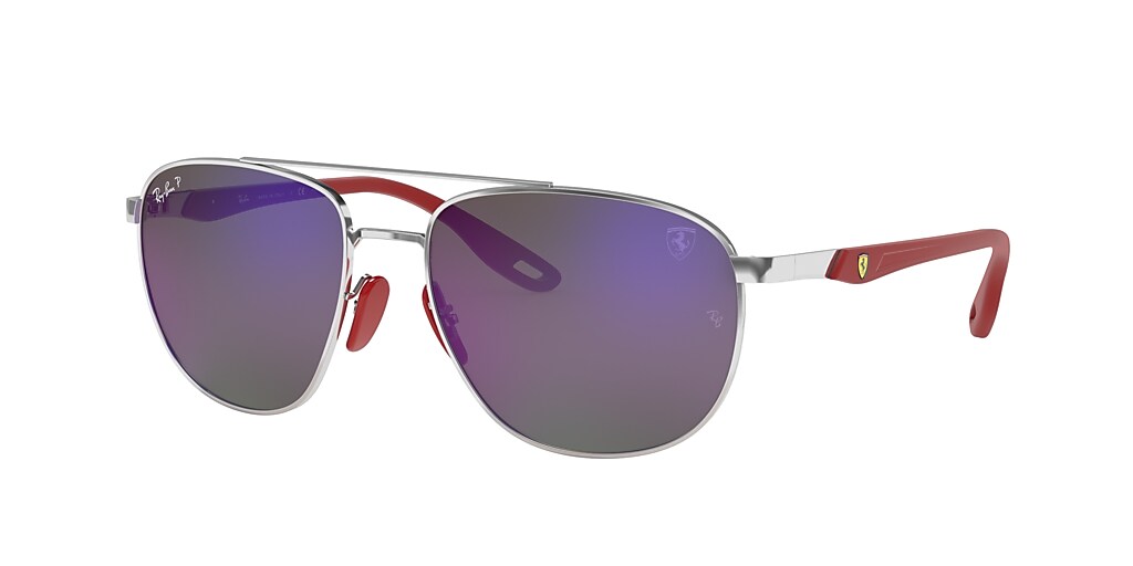 Ray-Ban RB3659M Scuderia Ferrari Collection 57 Blue & Silver Polarized ...