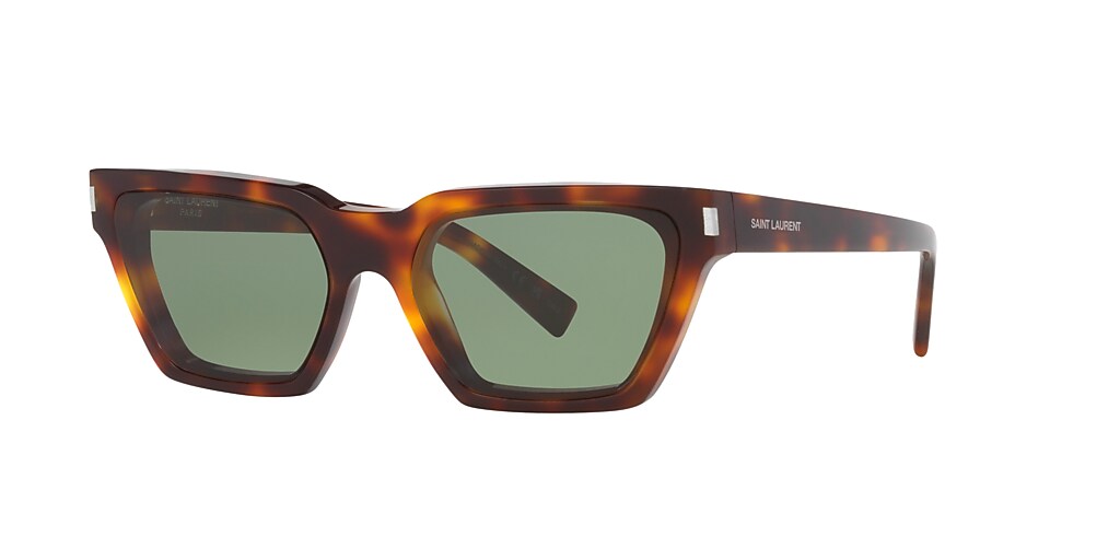 Saint Laurent SL 633 57 Green & Tortoise Sunglasses | Sunglass Hut USA