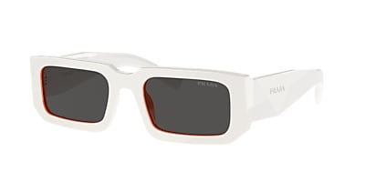 Prada PR 06YS 53 Dark Grey & Talc/Orange Sunglasses | Sunglass Hut USA