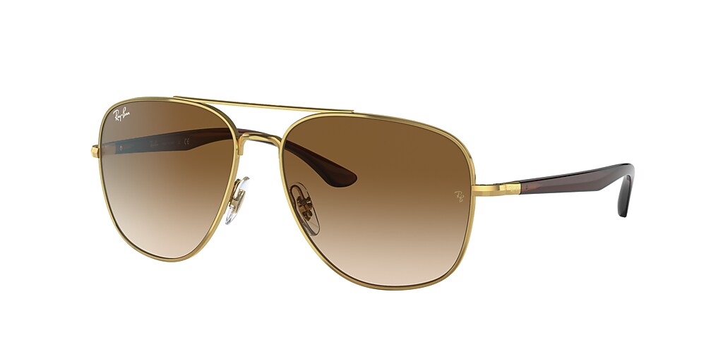 Ray-Ban RB3683 56 Brown & Arista Gold Sunglasses | Sunglass Hut USA