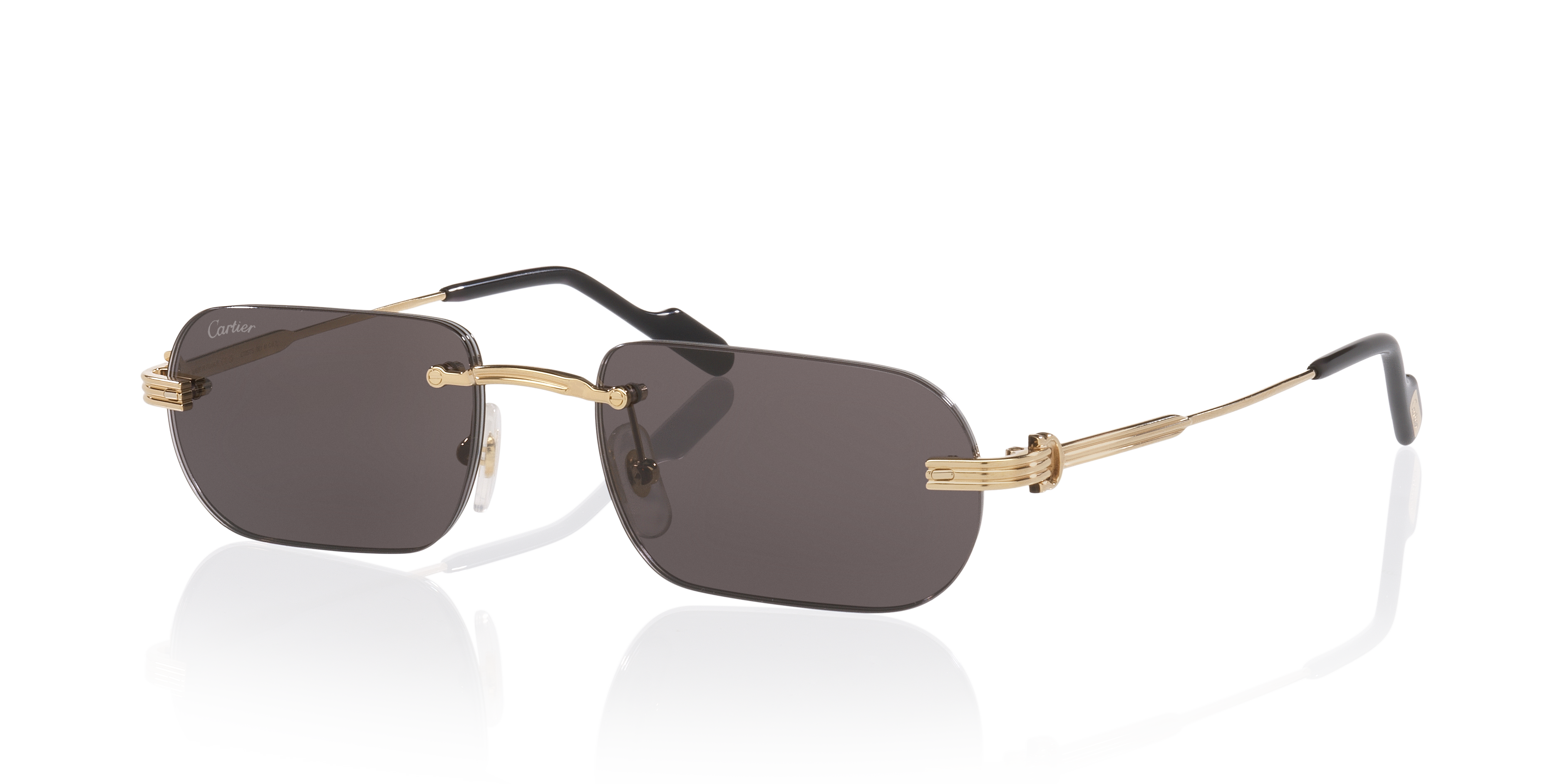 Cartier CT0577S M (55 - 18) avec Verres Gris et Monture Or | Sunglass Hut®