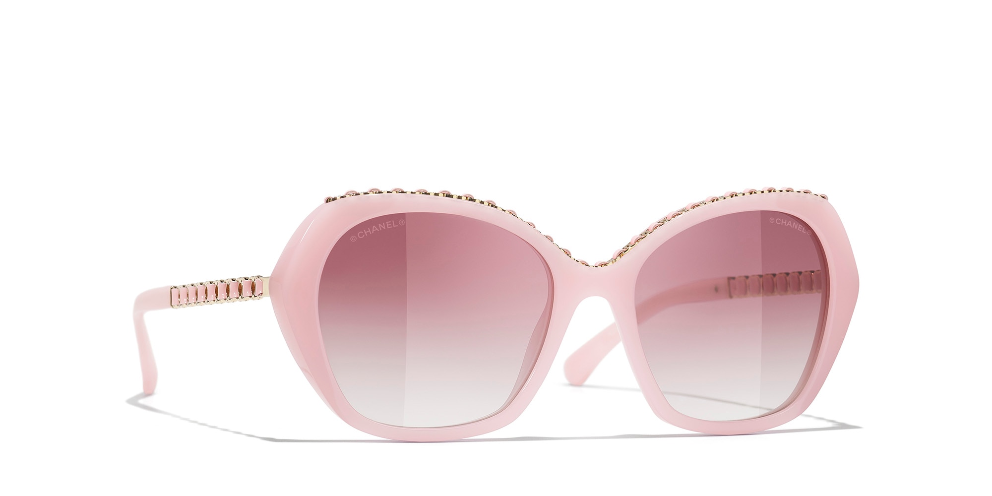 Chanel Butterfly Sunglasses CH5547Q XL (55 - 18) with Pink lenses and ...