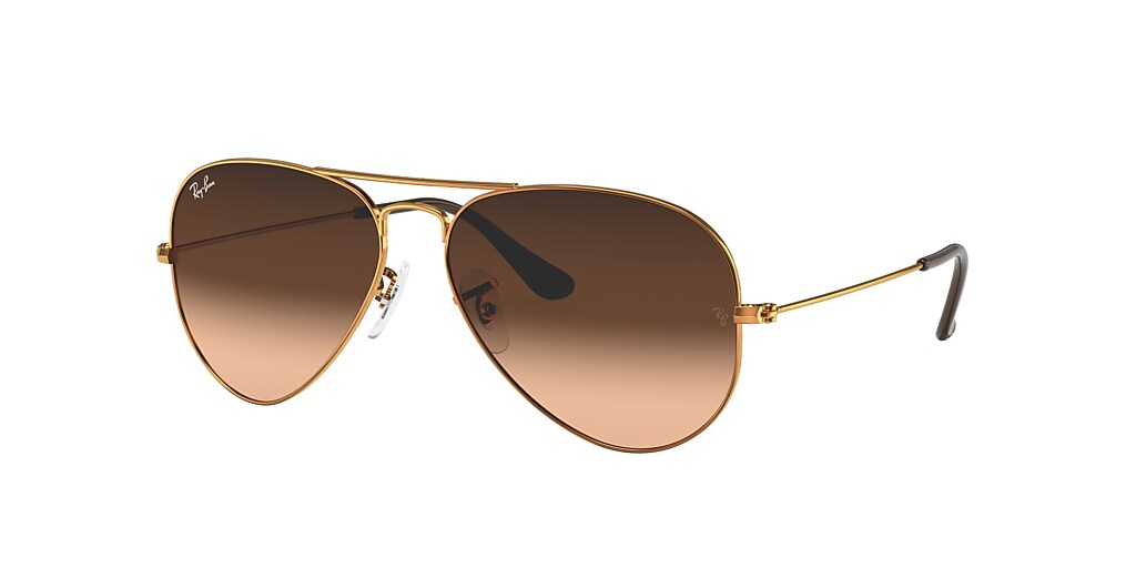 Ray-Ban RB3025 Aviator Gradient 55 Pink/Brown & Light Brown Sunglasses ...