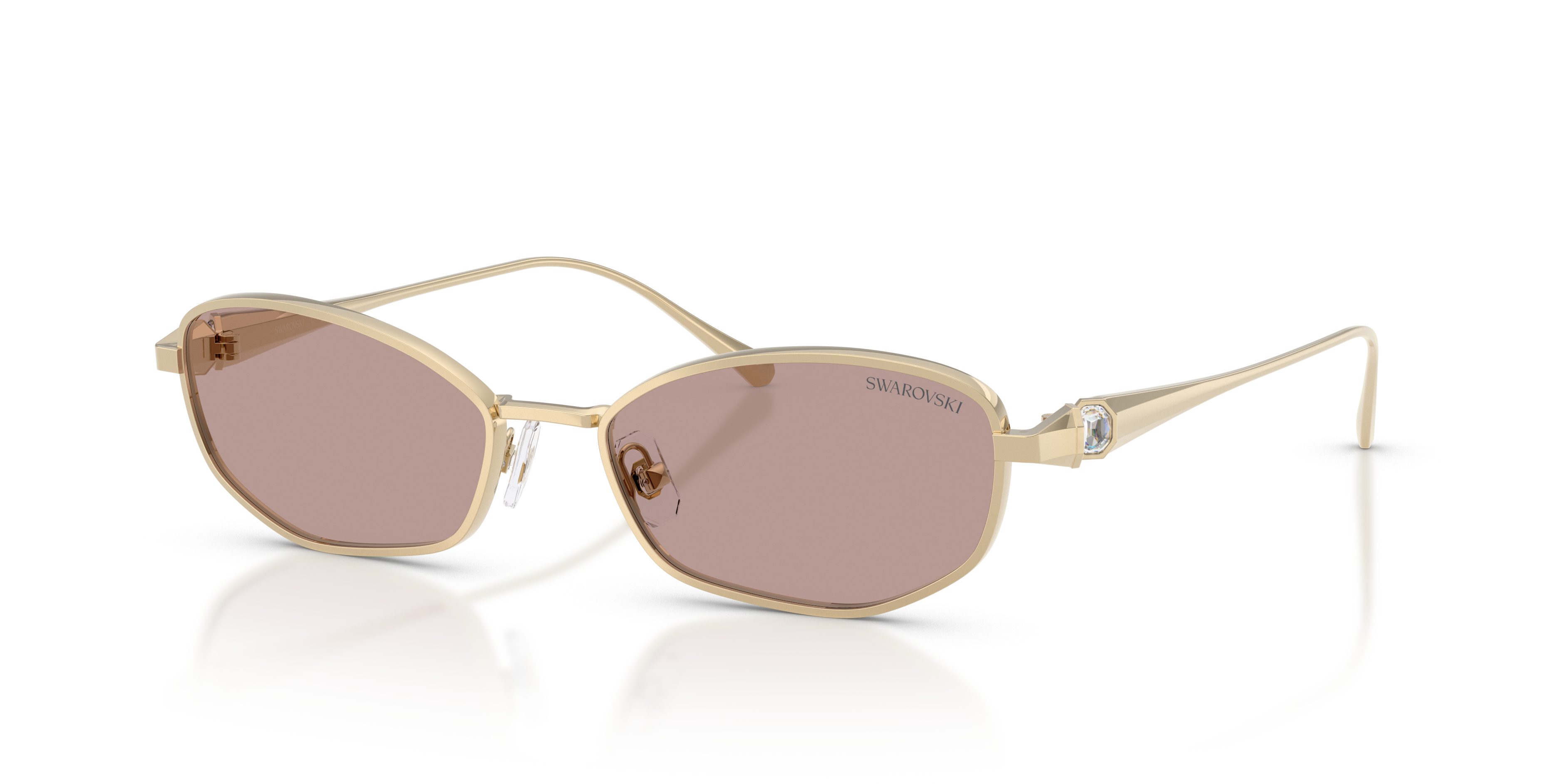 Swarovski SK7042 S (55 - 17) com Lentes Violeta e Armação Ouro ...