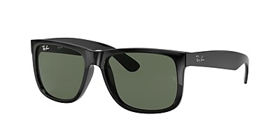 Ray-Ban RB4165F Justin Classic 55 G-15 Green & Black Sunglasses ...