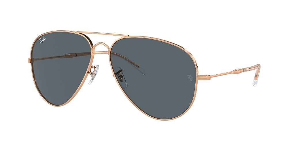 Ray-Ban RB3825 Old Aviator 58 Blue & Rose Gold Sunglasses | Sunglass ...