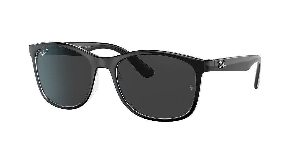 Ray-Ban RB4374 56 Polar Black & Black On Transparent Polarized ...