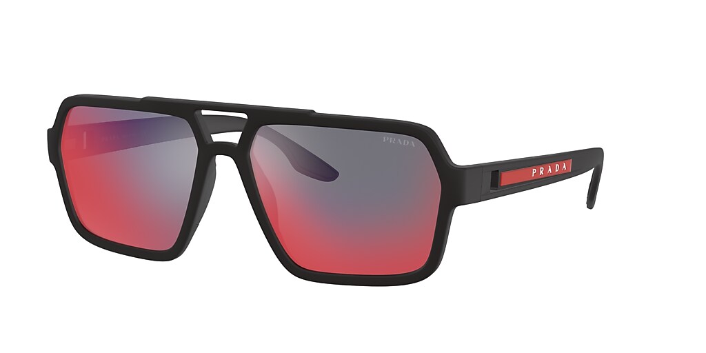 Prada Linea Rossa PS 01XS 59 Dark Grey Mirror Blue/Red & Black Rubber ...