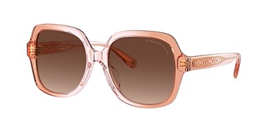 Coach HC8395U CR614 54 Brown Gradient Polarized & Saddle/Dusty Rose ...