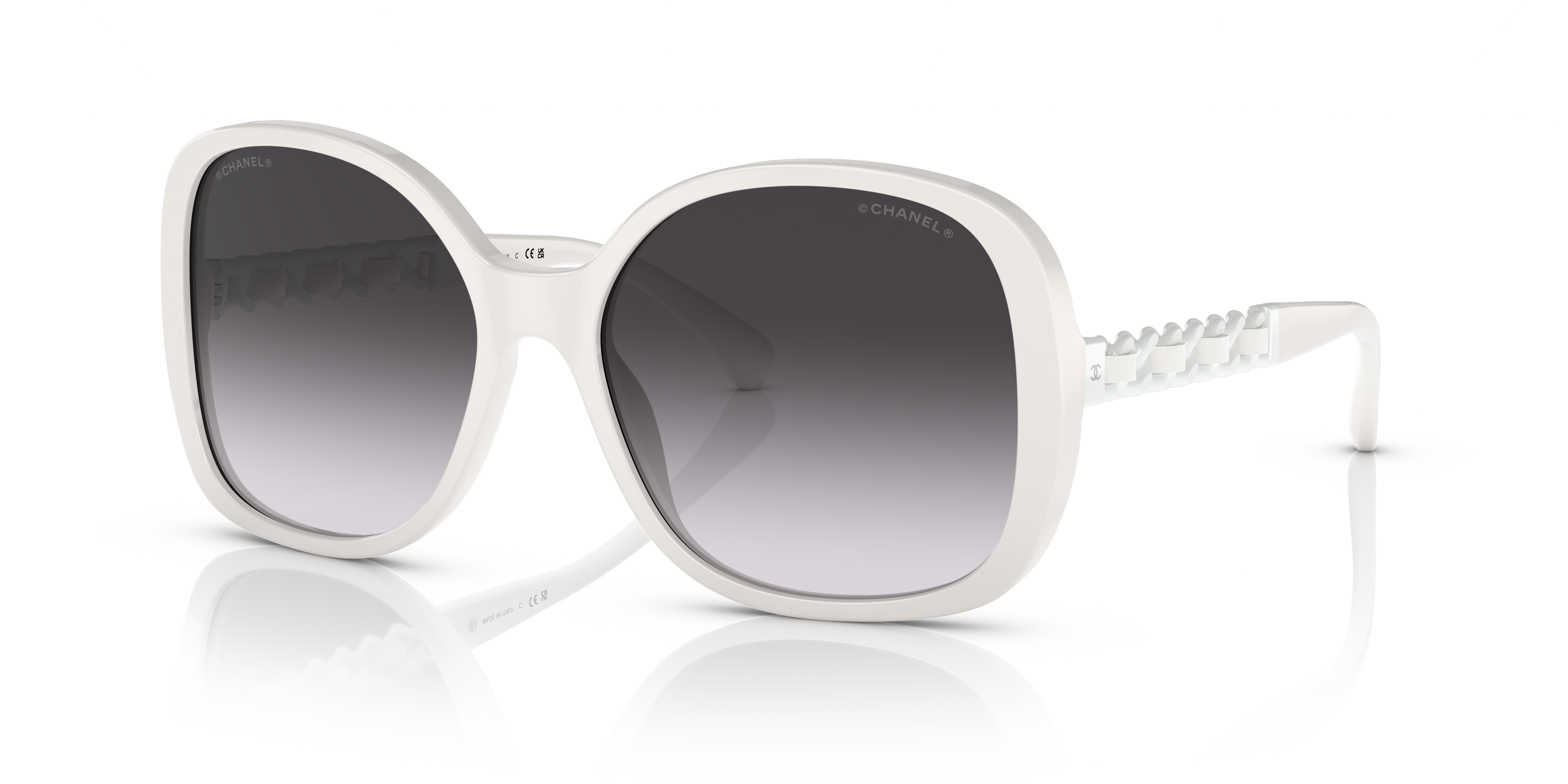 Chanel Lunettes carrées CH5470Q M (57 - 17) avec Verres Gris et Monture ...