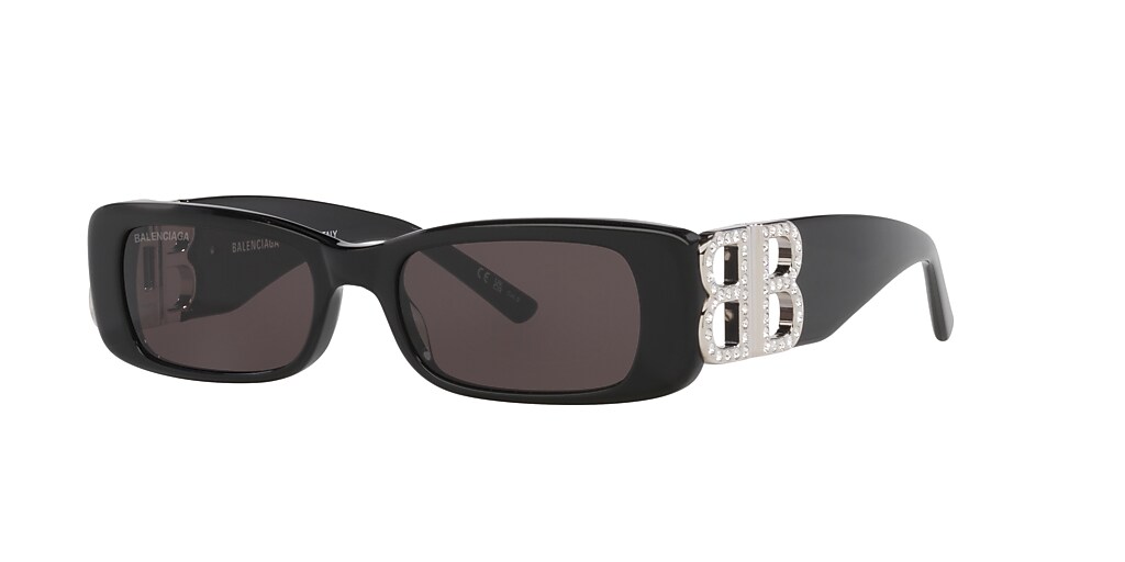Balenciaga BB0096S 51 Grey & Black Gold Sunglasses | Sunglass Hut USA