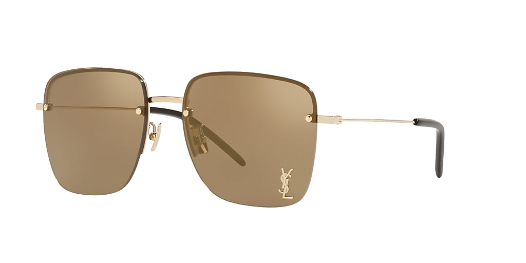 Saint Laurent SL 312 M-006 58 Brown & Gold Sunglasses | Sunglass Hut ...