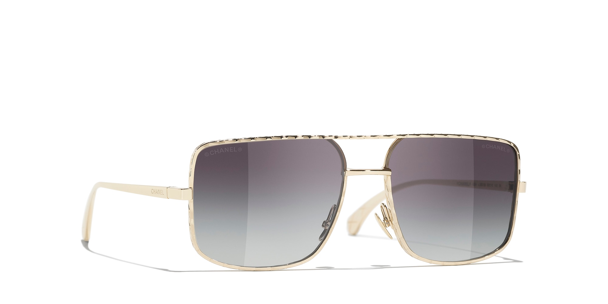 Chanel Pilot Sunglasses CH4294 XL (59 - 16) with Grey lenses and Gold ...