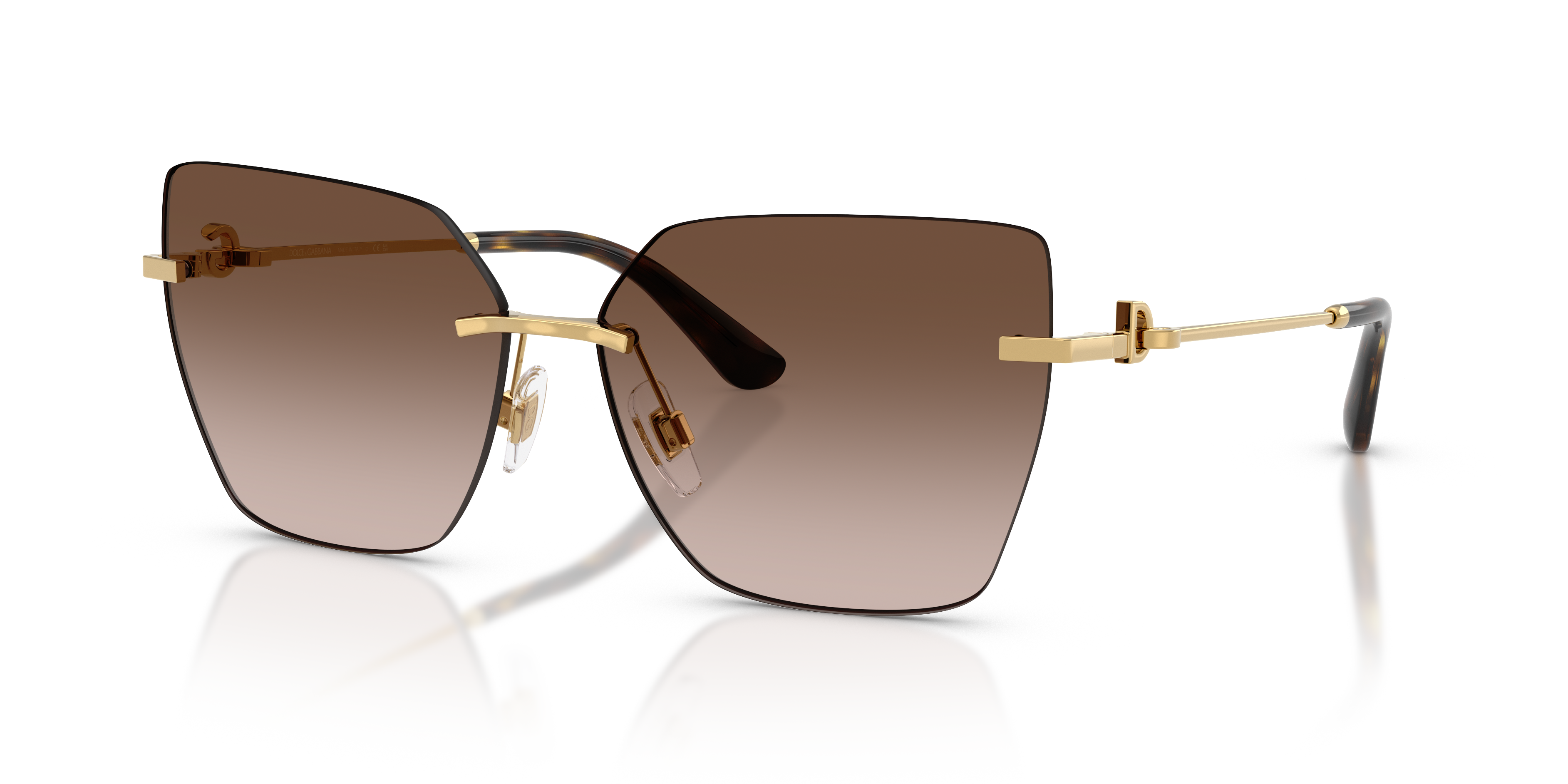 Dolce&Gabbana DG2321 XL (62 - 14) with Brown lenses and Gold frame ...