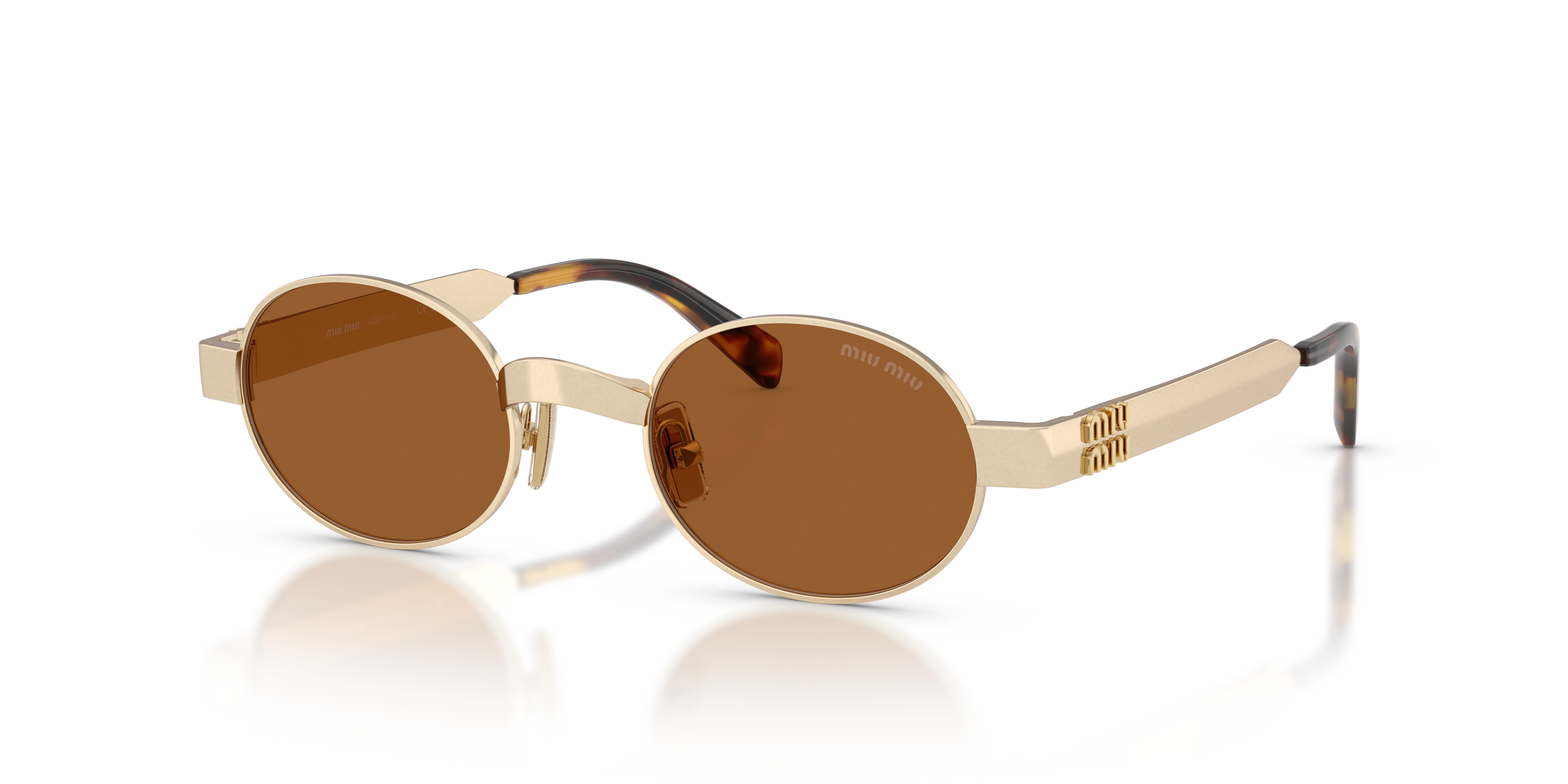 Miu Miu MU B51S S (47 - 21) con Cristales Marrón y Montura Oro ...