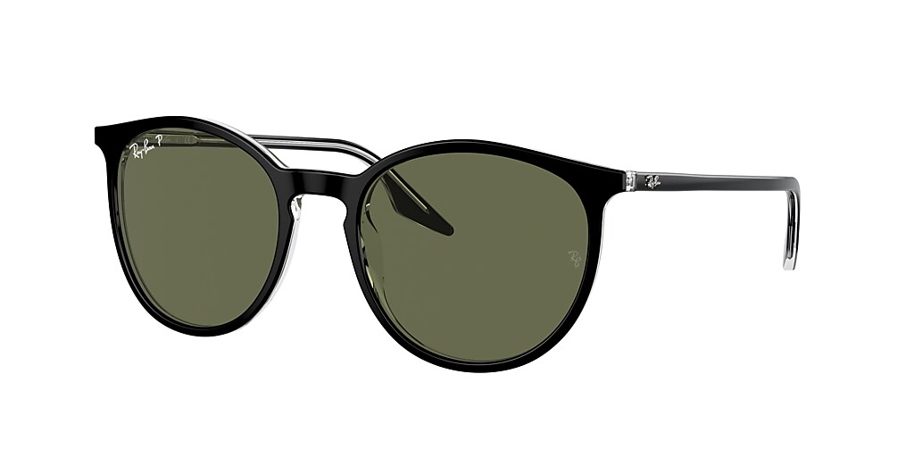 Ray-Ban RB2204 54 Green & Black On Transparent Polarized Sunglasses ...