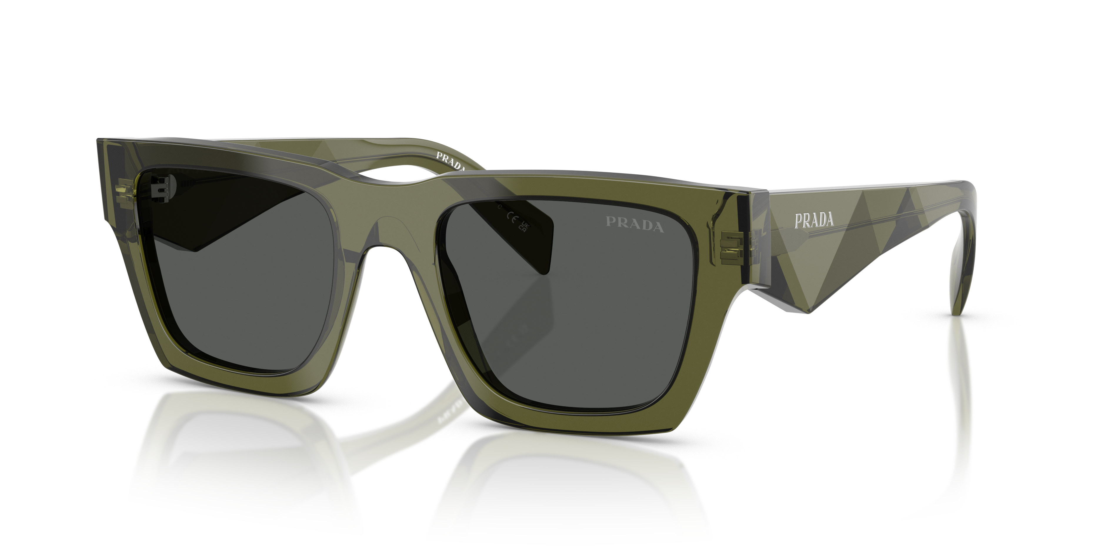 Prada PR A06S M (50 - 21) with Grey lenses and Green frame | Sunglass Hut®