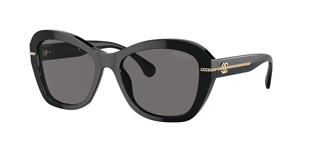 Chanel Butterfly Sunglasses CH5510 55 Gray & Black Polarised Sunglasses | Sunglass Hut Australia