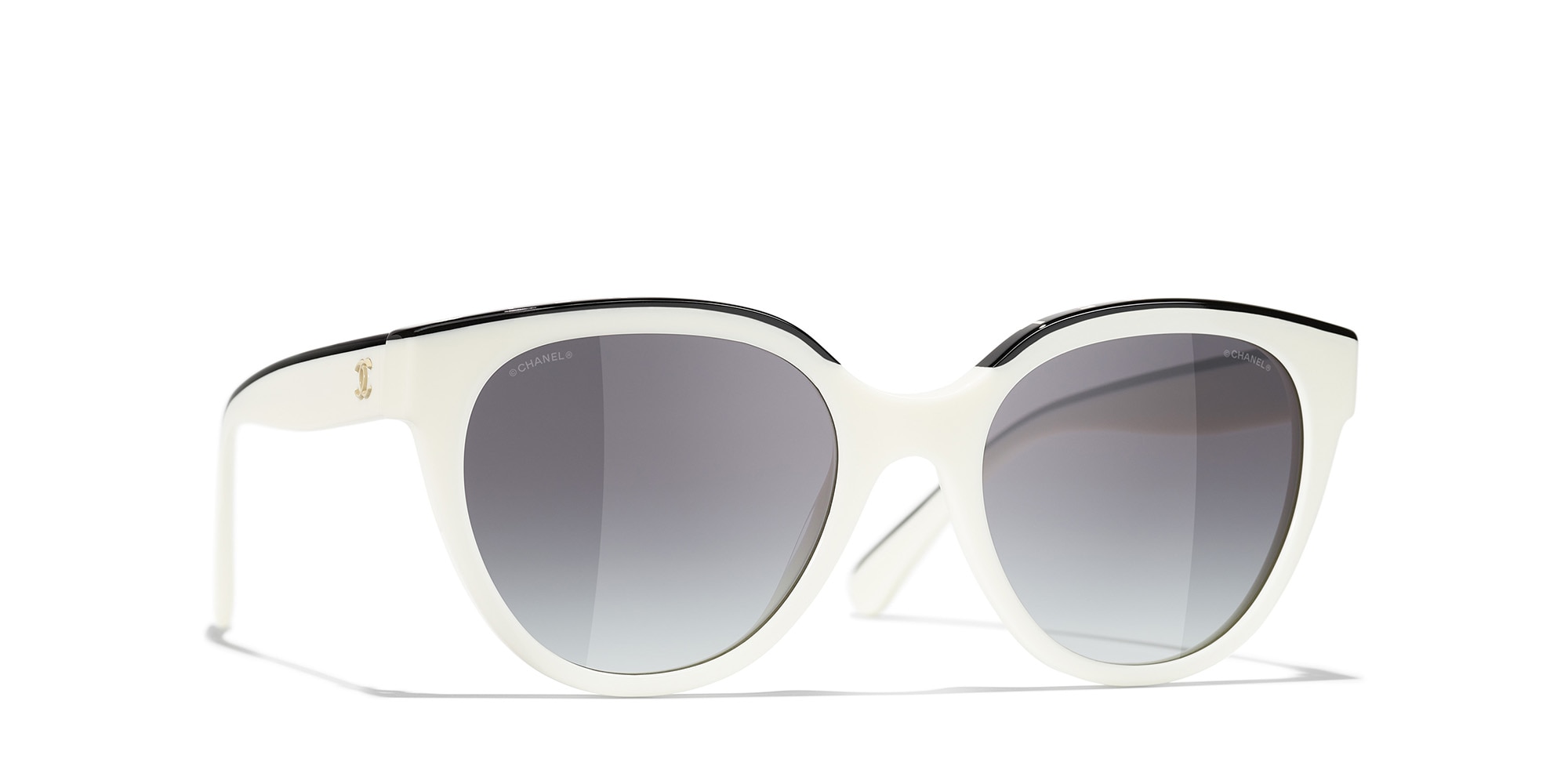 Chanel Square Sunglasses CH5414A L (54 - 20) with Grey lenses and White frame | Sunglass Hut®