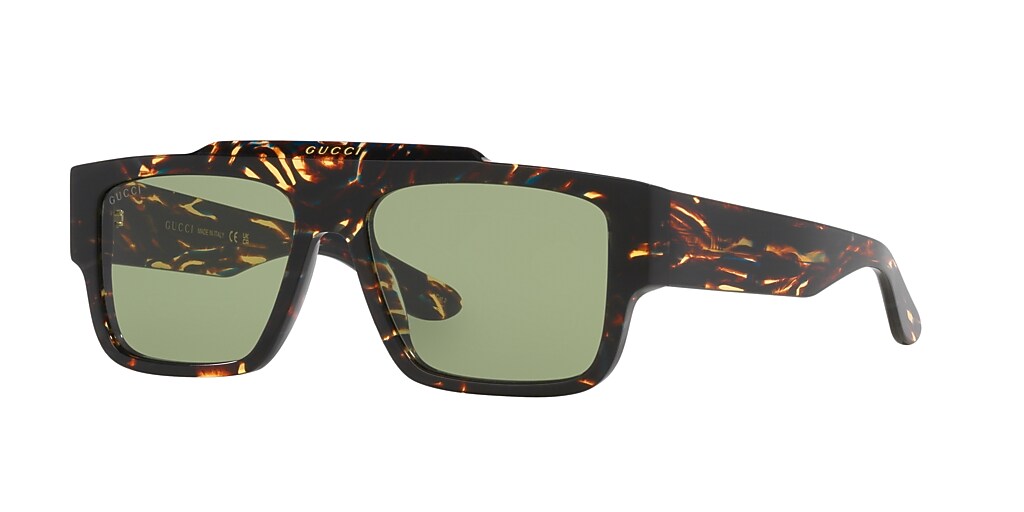 Gucci GG1460S 56 Green & Tortoise Sunglasses | Sunglass Hut USA