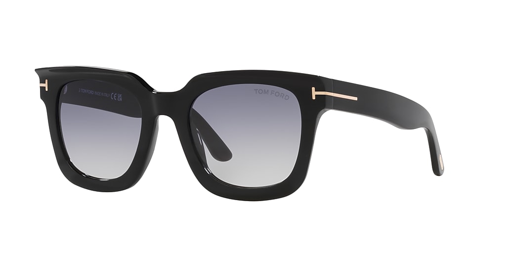 Tom Ford Leigh-02 52 Grey Gradient & Black Shiny Sunglasses | Sunglass ...