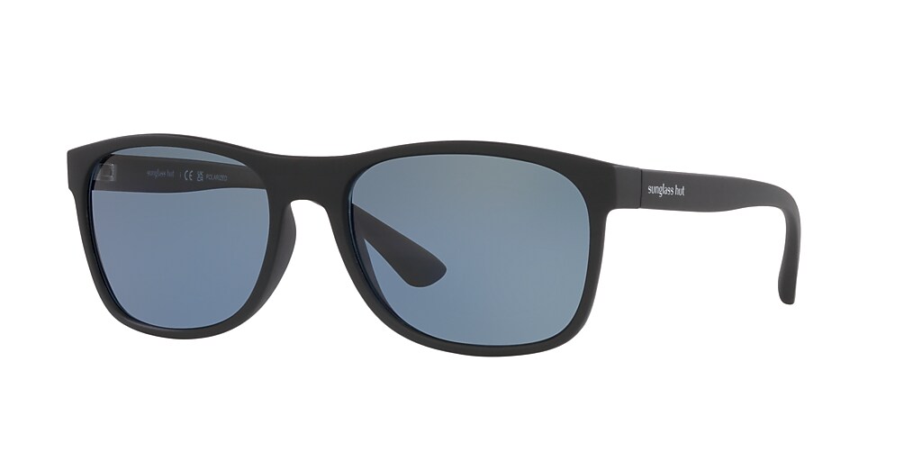 Sunglass Hut Collection Hu2020 58 Polar Blue And Matte Black Polarized