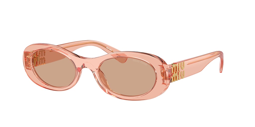 Miu Miu MU 06ZS 50 Dark Brown & Noisette Transparent Sunglasses ...